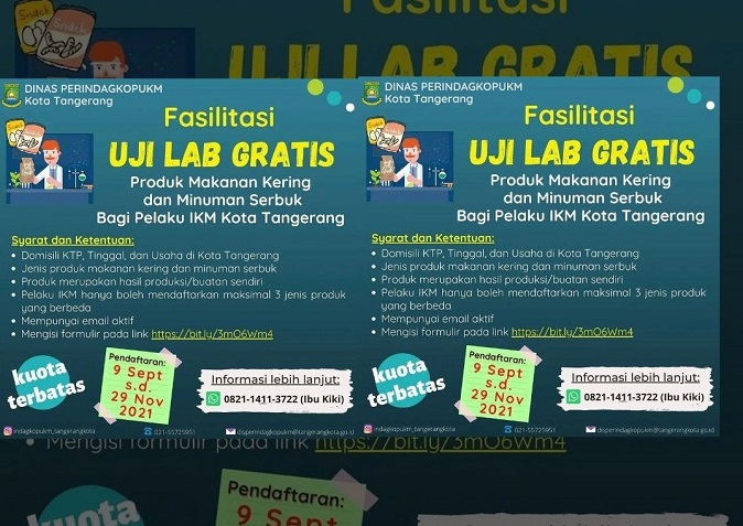 Ada Fasilitasi Uji Lab Gratis untuk Produk UMKM di Kota Tangerang
