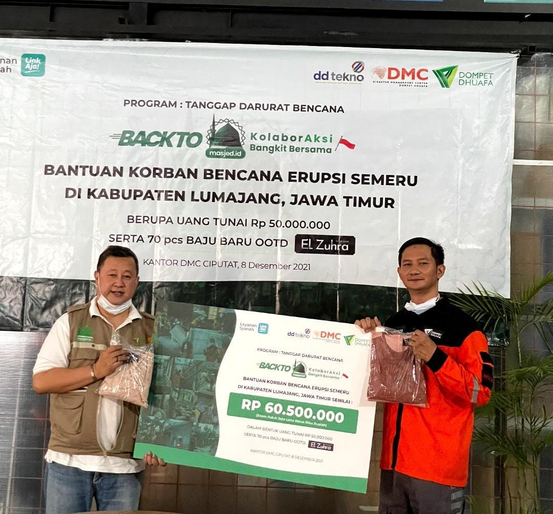 Dompet Dhuafa di Ciputat Tangsel Salurkan Bantuan Bagi Korban Erupsi Gunung Semeru